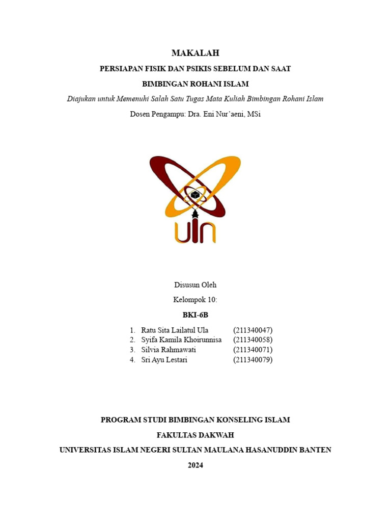 Makalah Bimrohis Kelompok 10 (Revisi) | PDF