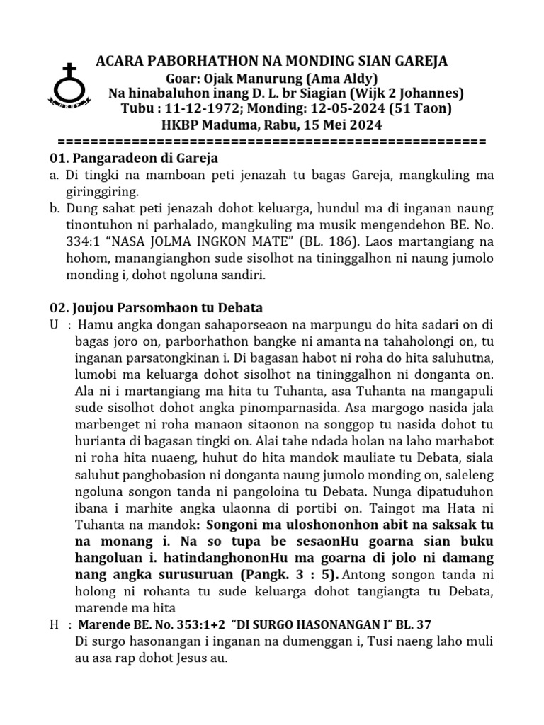 Acara Paborhathon di HKBP Maduma | PDF | Agama & Spiritualitas
