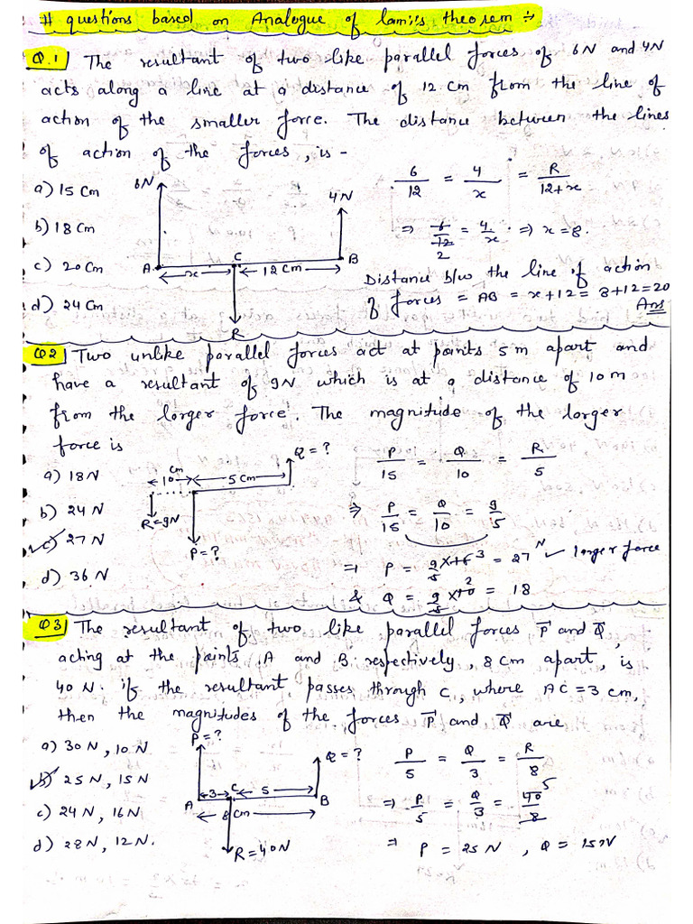 Analogue of lami's theorem | PDF Analogue of lami's theorem | PDF
