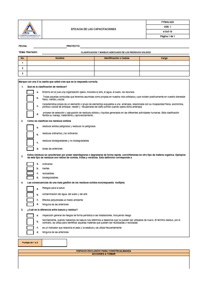 Clasificacion y Manejo Adecuado de Los Residuos Solidos-1 | PDF | Residuos | Economía y medio ...