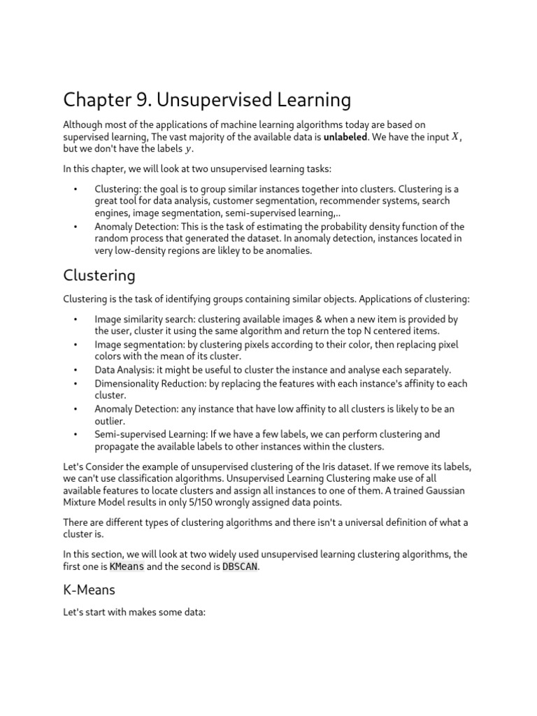09.unsupervised Learning | PDF | Cluster Analysis | Image Segmentation