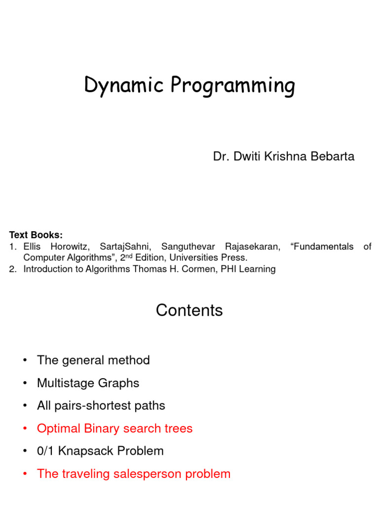 Dynamic Programming Definition(s) | PDF | Dynamic Programming | Mathematics
