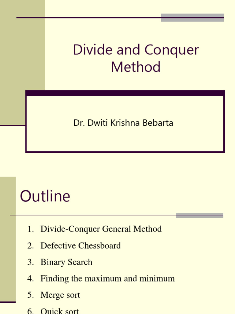 2 Divide And Conquer Pdf Algorithms And Data Structures Algorithms