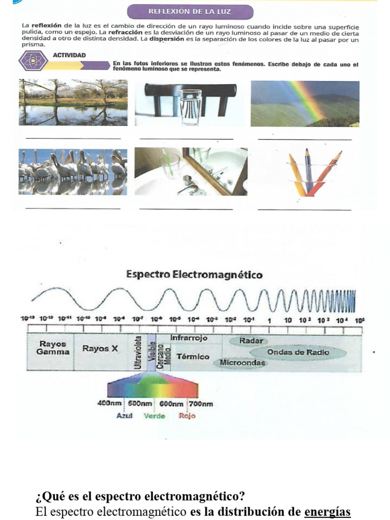 Reflexion | PDF | Radiación electromagnética | Espectro electromagnético