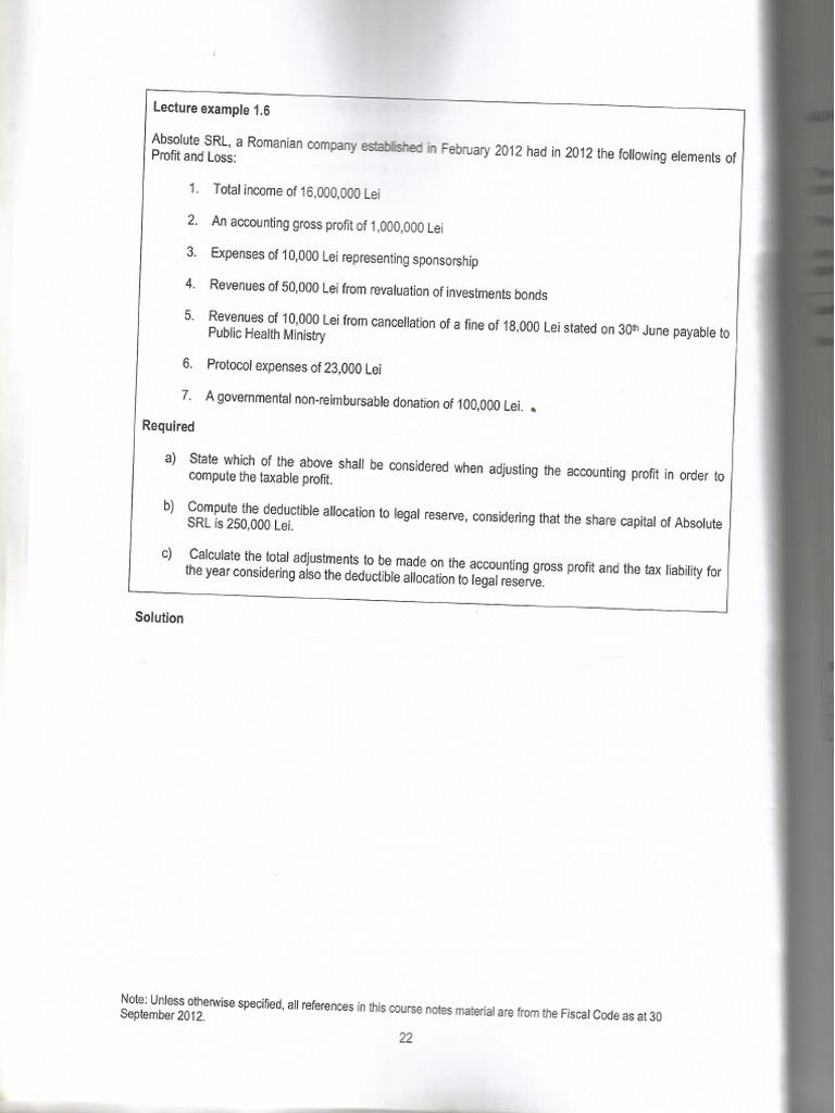 Acca f6 Income Tax 2 Romanian Taxation 2014 | PDF