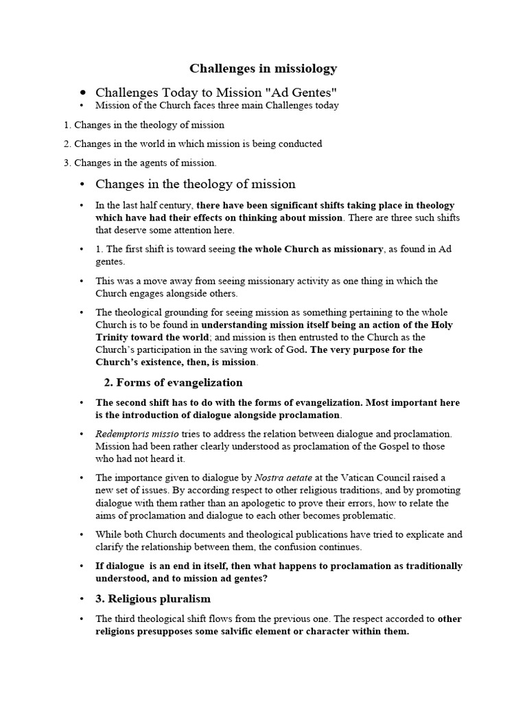 Challenges in Missiology | PDF | Christian Mission | Theology