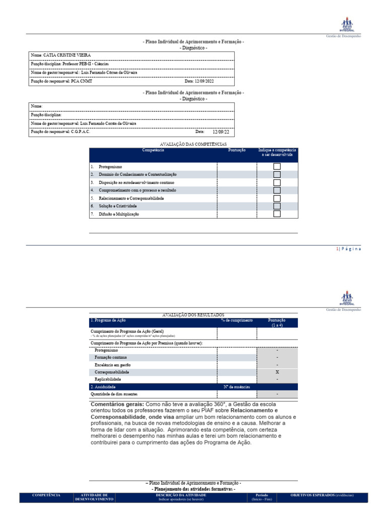 Piaf 2 Bimestre - 2022 - Corresponsabilidade | PDF