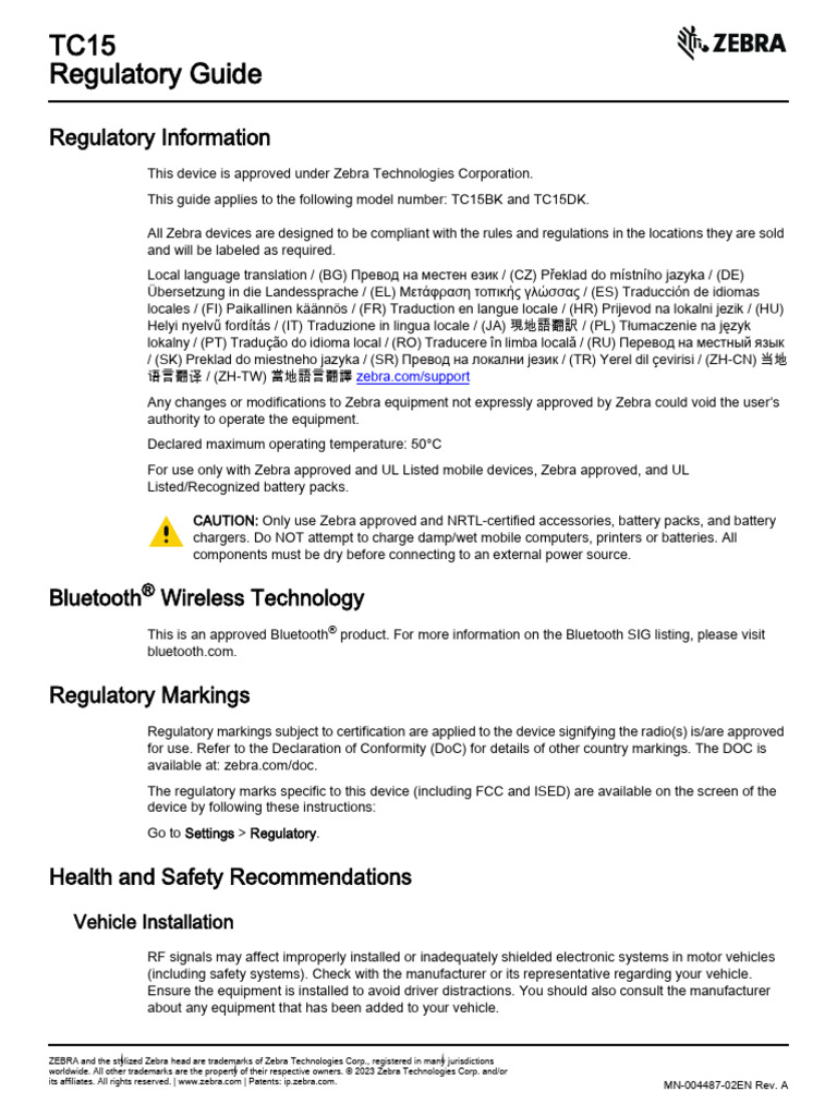 tc15 RG en | PDF | Rechargeable Battery | Medical Device