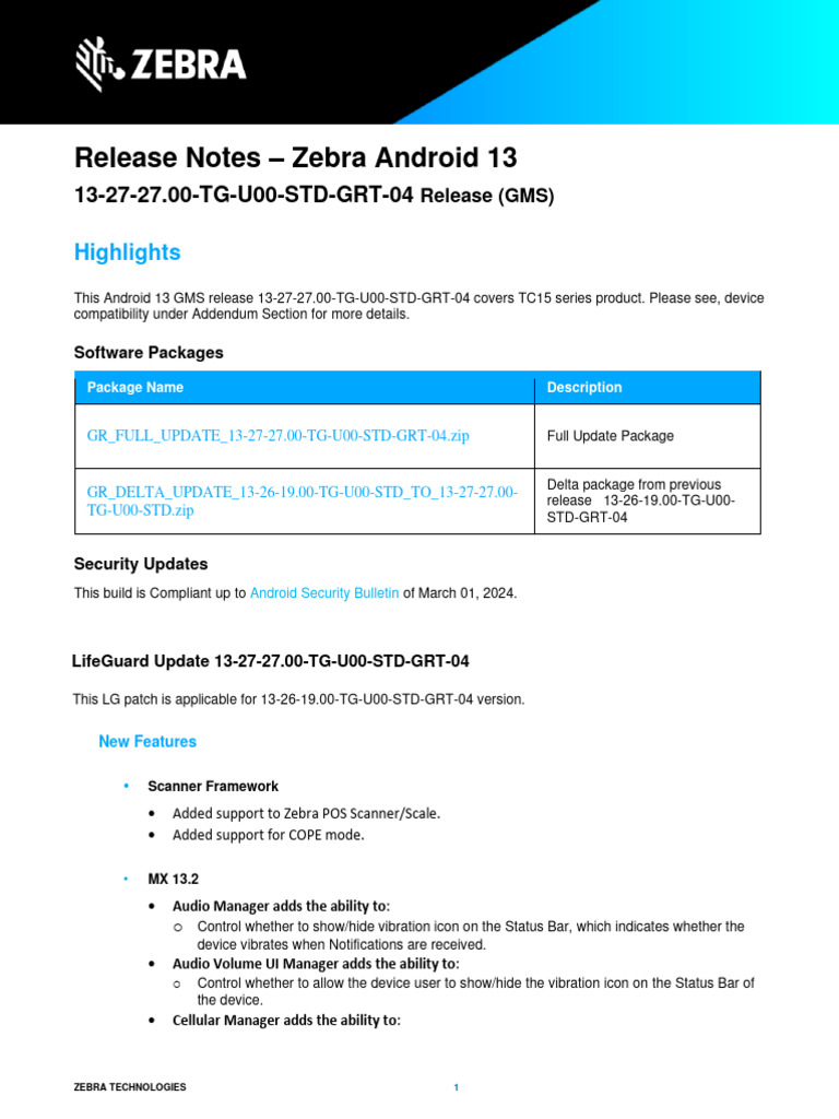 GR - Full - Update - 13 27 27.00 TG U00 STD GRT 04 | PDF | Android ...