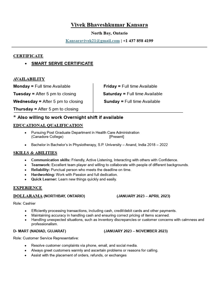 Vivek Resume Final-2 | PDF