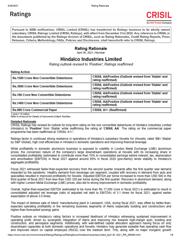 Uail Crisil Rating | PDF | Leverage (Finance) | Damages