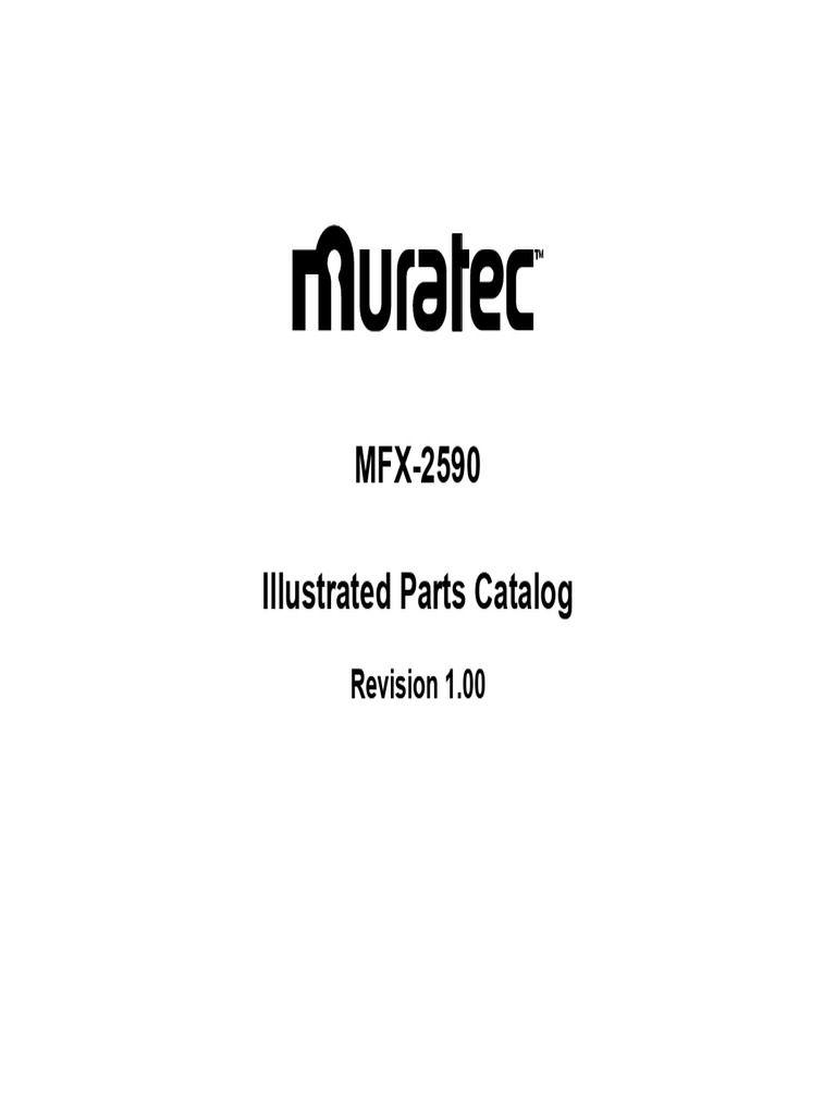 Muratec MFX-2590 Parts Catalog | PDF | Image Scanner | Manufactured Goods