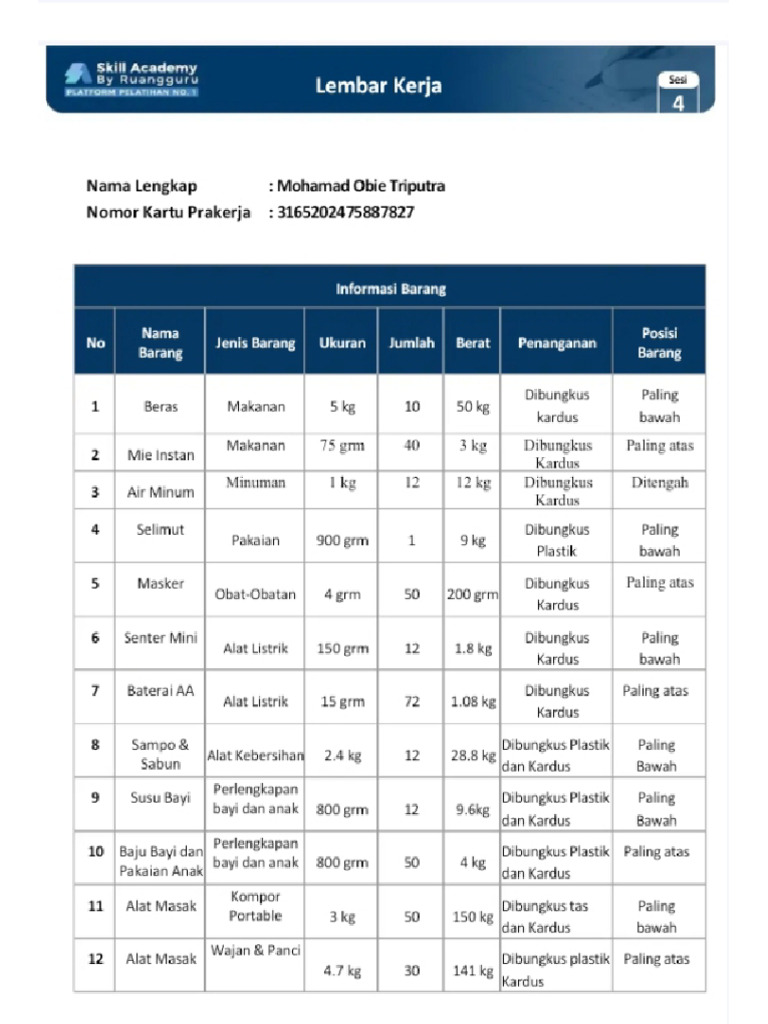 TPM 2 Menyusun Paket Berdasarkan Situasi dan Angkutan - Rina Komalasari | PDF