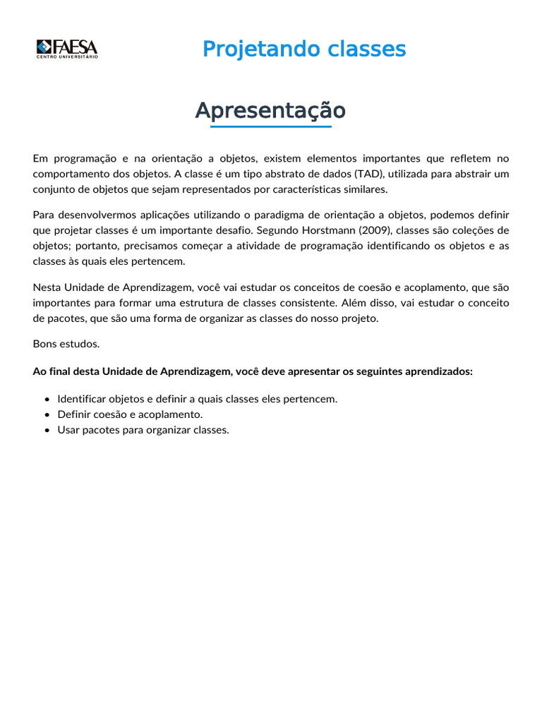 Projetando Classes Pdf Classe Programação De Computadores Linguagem De Modelagem