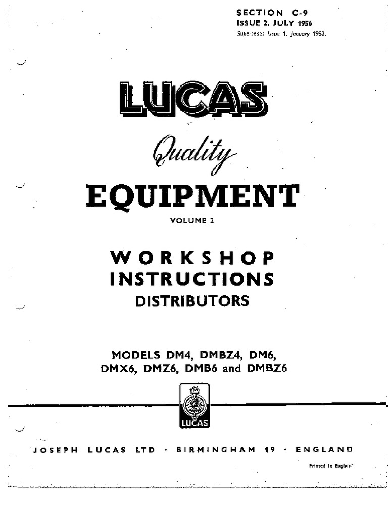 Lucas Distributor Guide | PDF