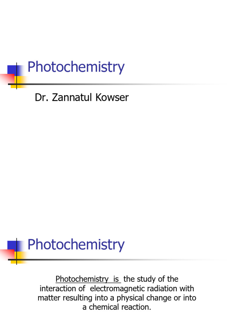 photochemistry | PDF | Photochemistry | Electromagnetic Radiation