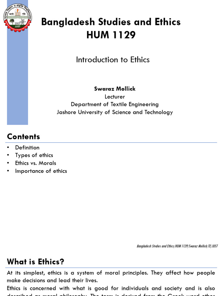 Introduction To Ethics | PDF | Morality | Virtue Ethics