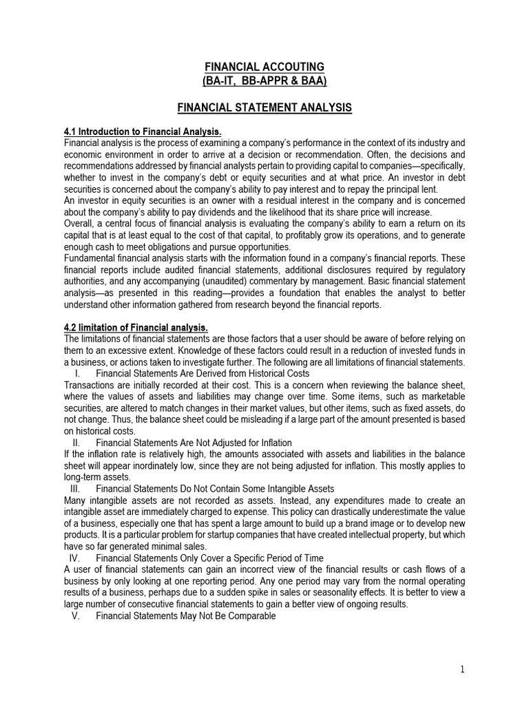 Financial Statement Analysis | PDF | Net Income | Income Statement