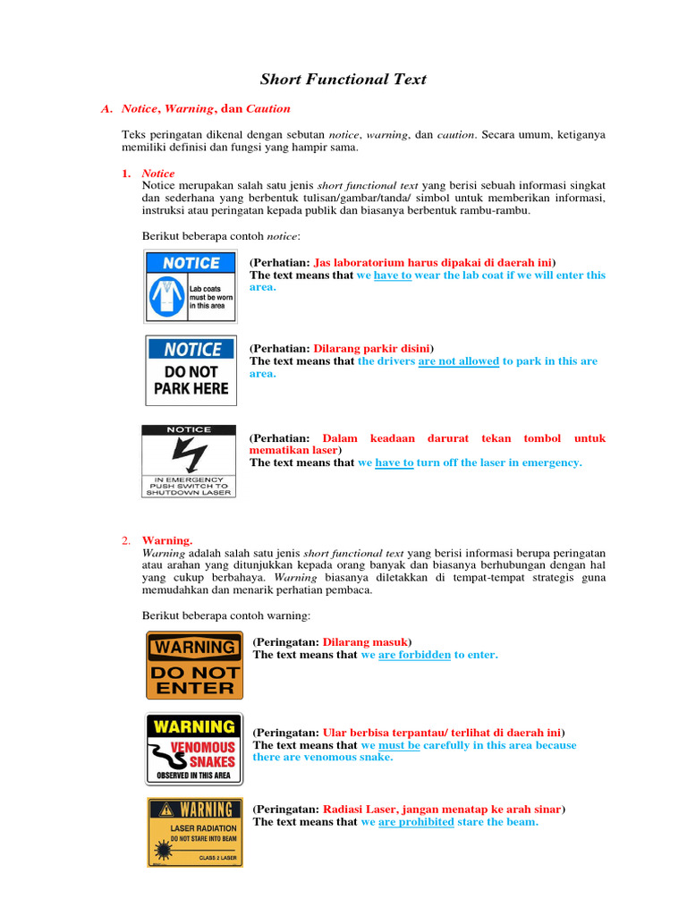 Notice, Caution and Warning | PDF