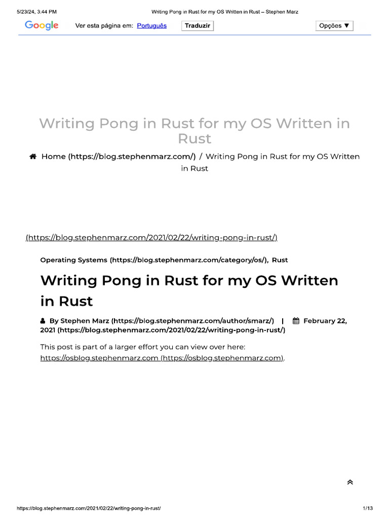 Pong Rust | PDF