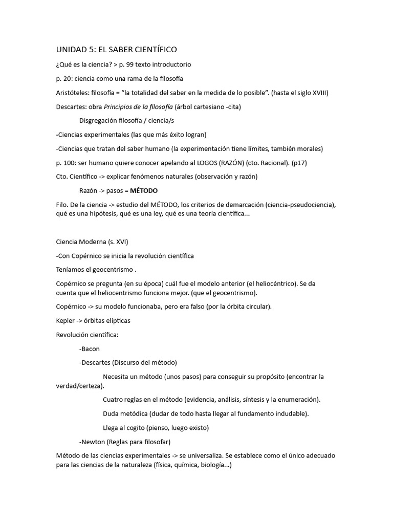 Esquema Completo U5 | PDF | Razonamiento inductivo | Método científico