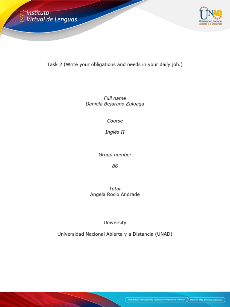 Appendix 2 - Template - Final Task 2 - Daniela Bejarano | PDF | Driver's License