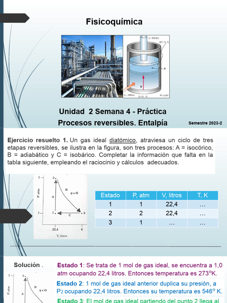 Semana 4 - Ejercicios | PDF | Entalpía | Gases