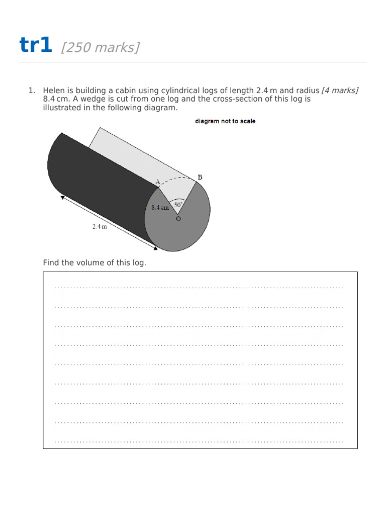 trig,2d,3d mark scheme | PDF | Area | Trigonometric Functions