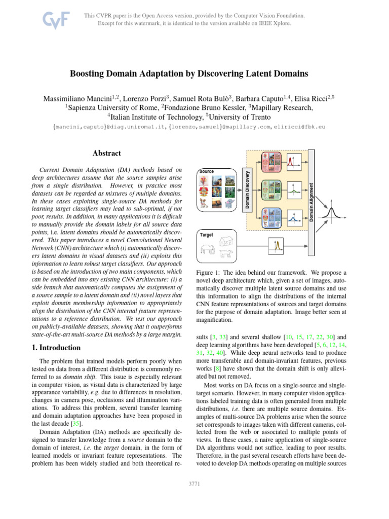 Discovering Latent Domains in DA | PDF | Deep Learning | Artificial Neural Network