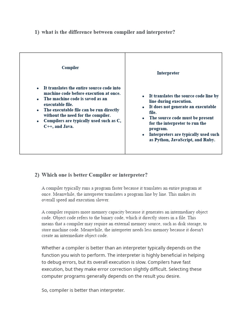 day1 assignment | PDF | Compiler | Scripting Language