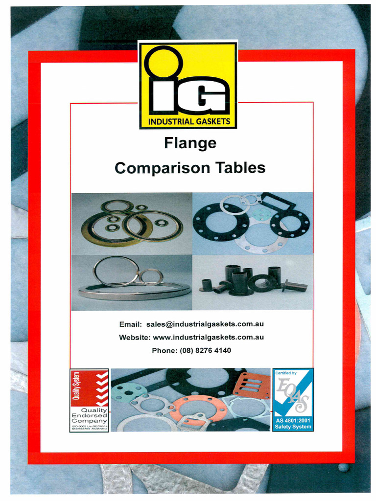 Flange Comparison Table IG | PDF