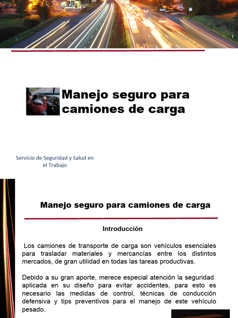 Manejo Seguro para Camiones de Carga | PDF | Camión | Vehículos