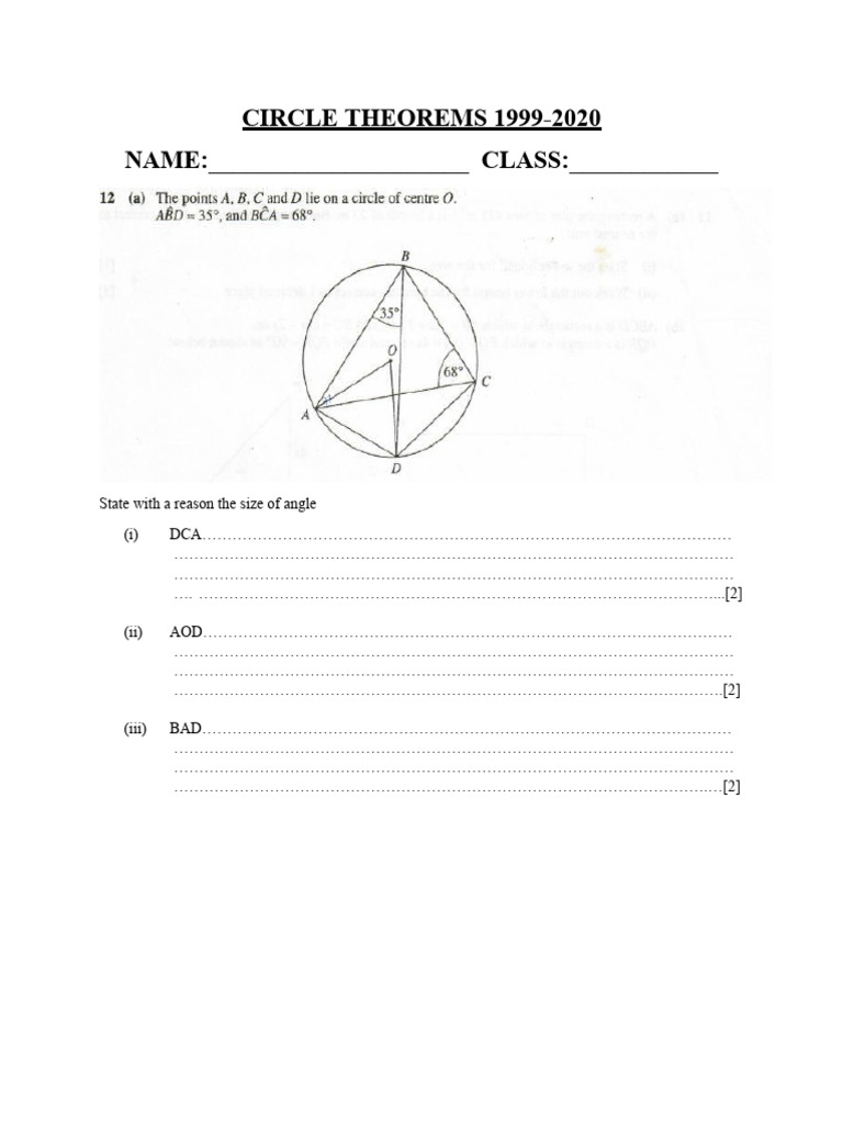 Circle Theorems 1999 | PDF | Elementary Geometry | Euclidean Geometry