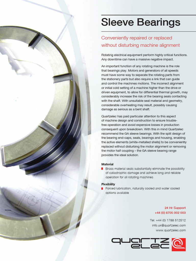 QE Product Sheet Sleeve Bearing | PDF | Bearing (Mechanical) | Machines