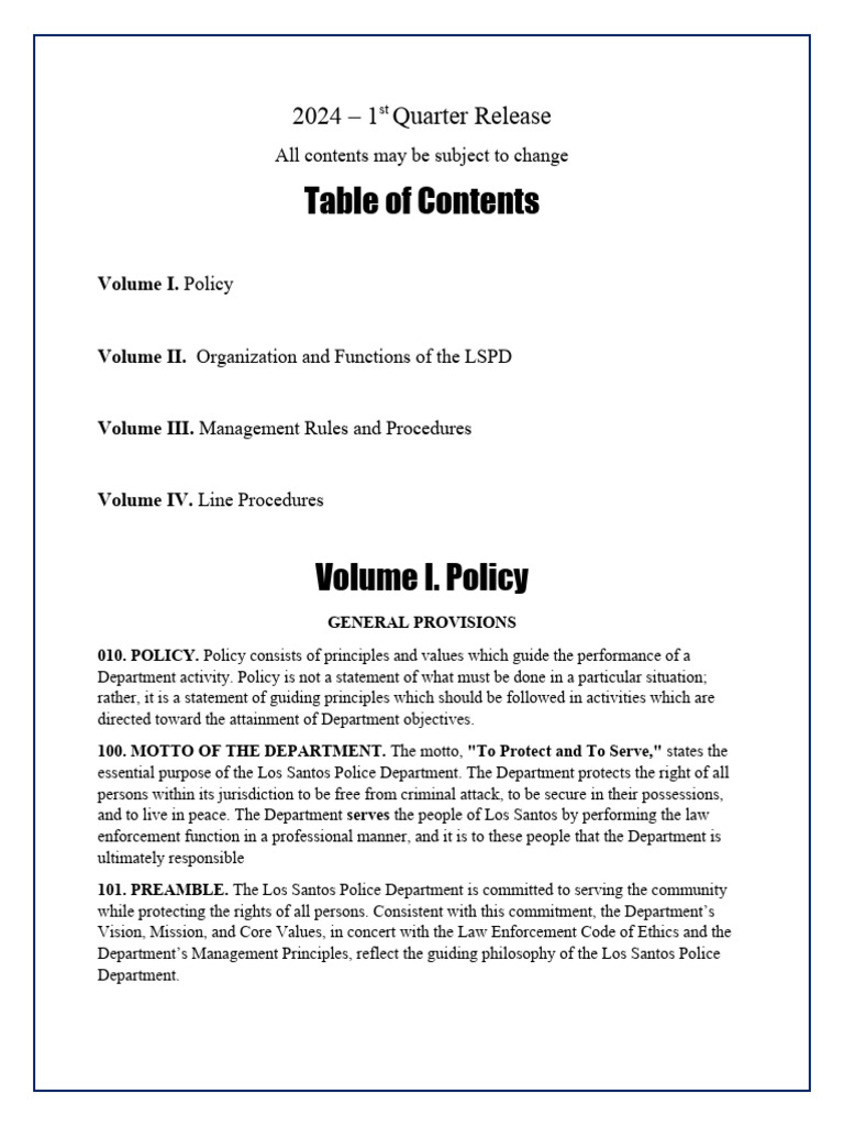 LSPD Manual | PDF | Deadly Force | Police