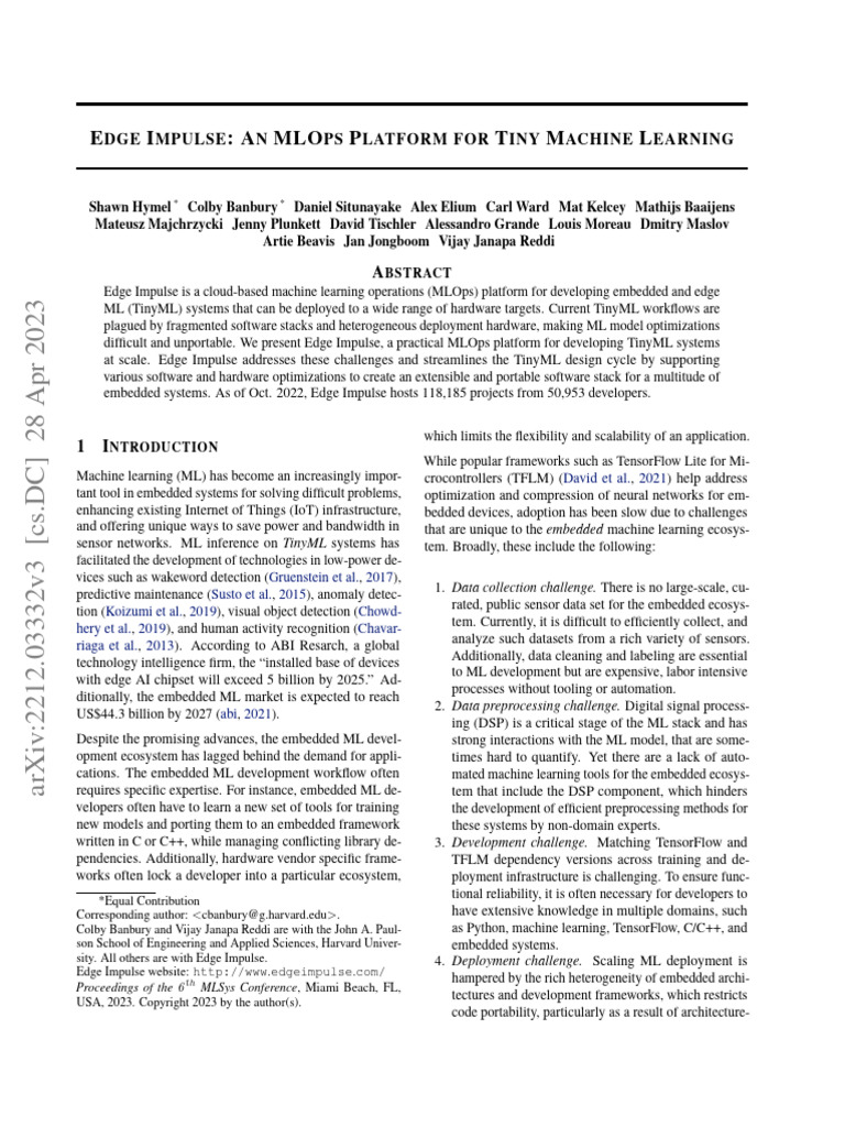 Edge Impulse | PDF | Machine Learning | Program Optimization