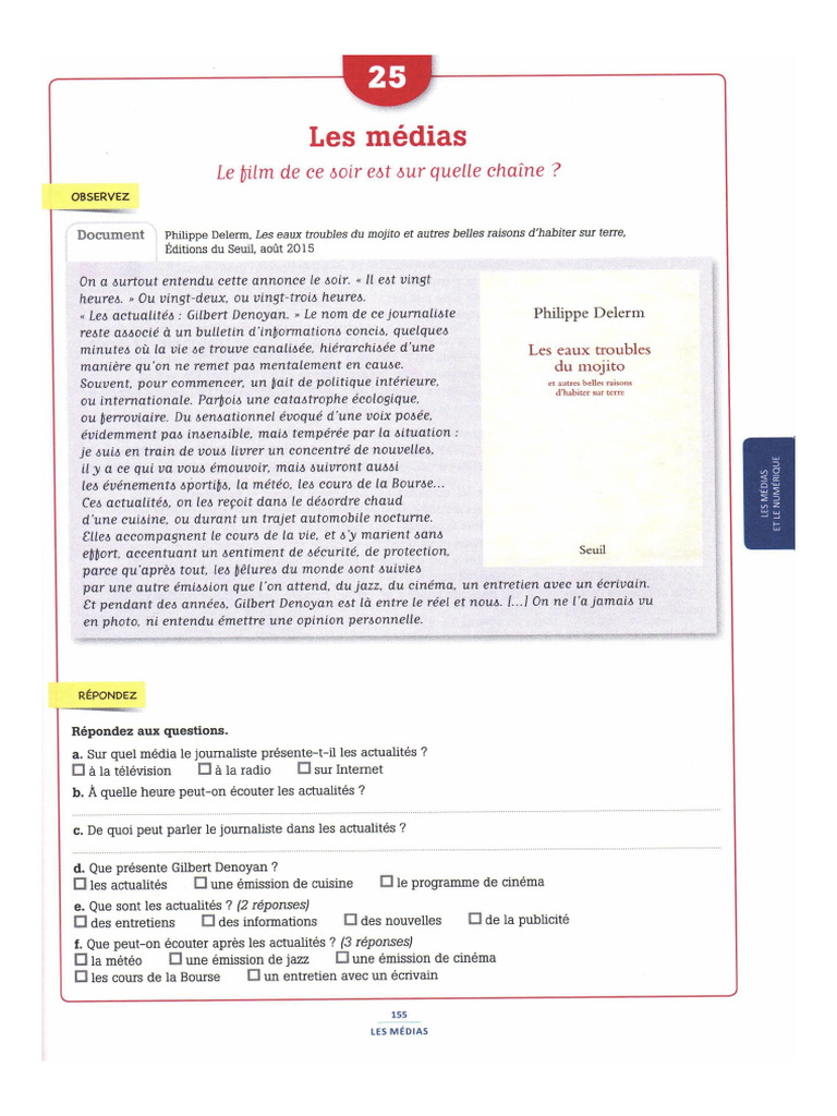 Vocabulaire - Les Médias + Le Numérique | PDF