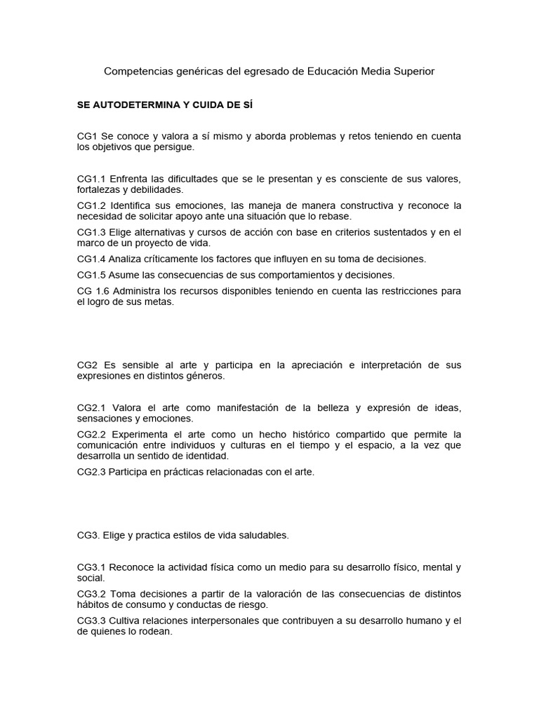 Competencias Genéricas | PDF | Comunicación | Las emociones