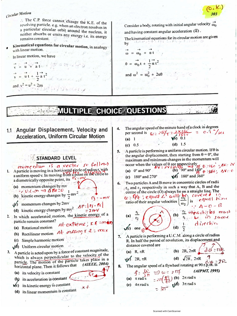 Circular Motion - Marvel Physics MHT-CET | PDF