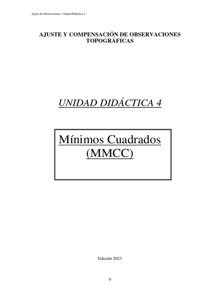 Mínimos Cuadrados: Conceptos y Aplicaciones | PDF | Ecuaciones | Desviación Estándar