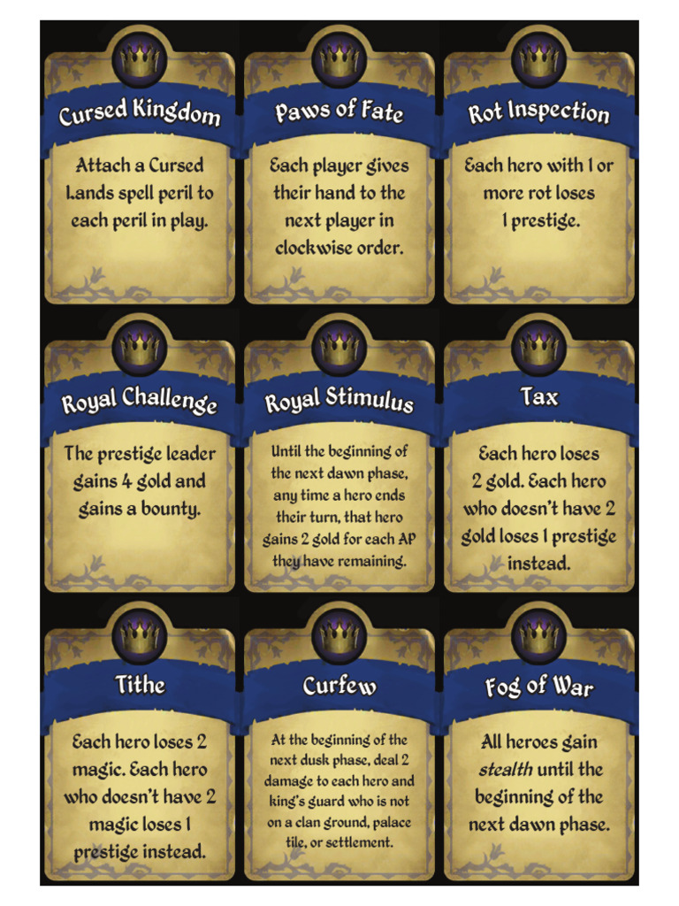 Fantasy Game Strategy Cards | PDF