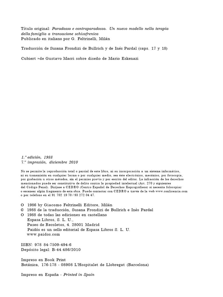 Modelo terapéutico para familias esquizofrénicas | PDF | Proposición ...