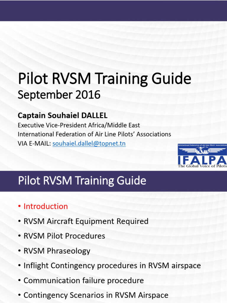 RVSM Training Guide | PDF | Air Traffic Control | Transponder (Aeronautics)