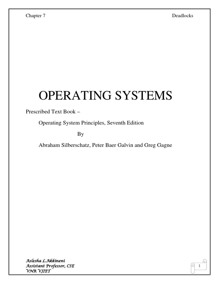 Operating Systems - Deadlocks | PDF | Process (Computing) | Thread (Computing)