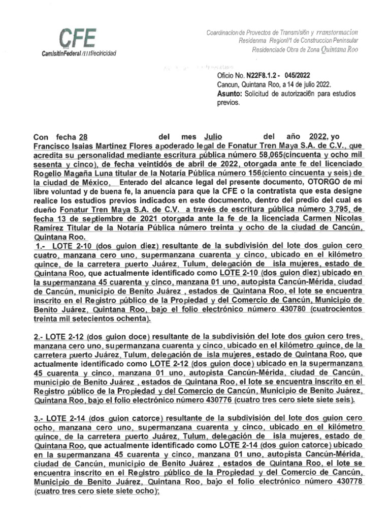 SKM_OFICIO A CFE 28-07- 2022 | PDF