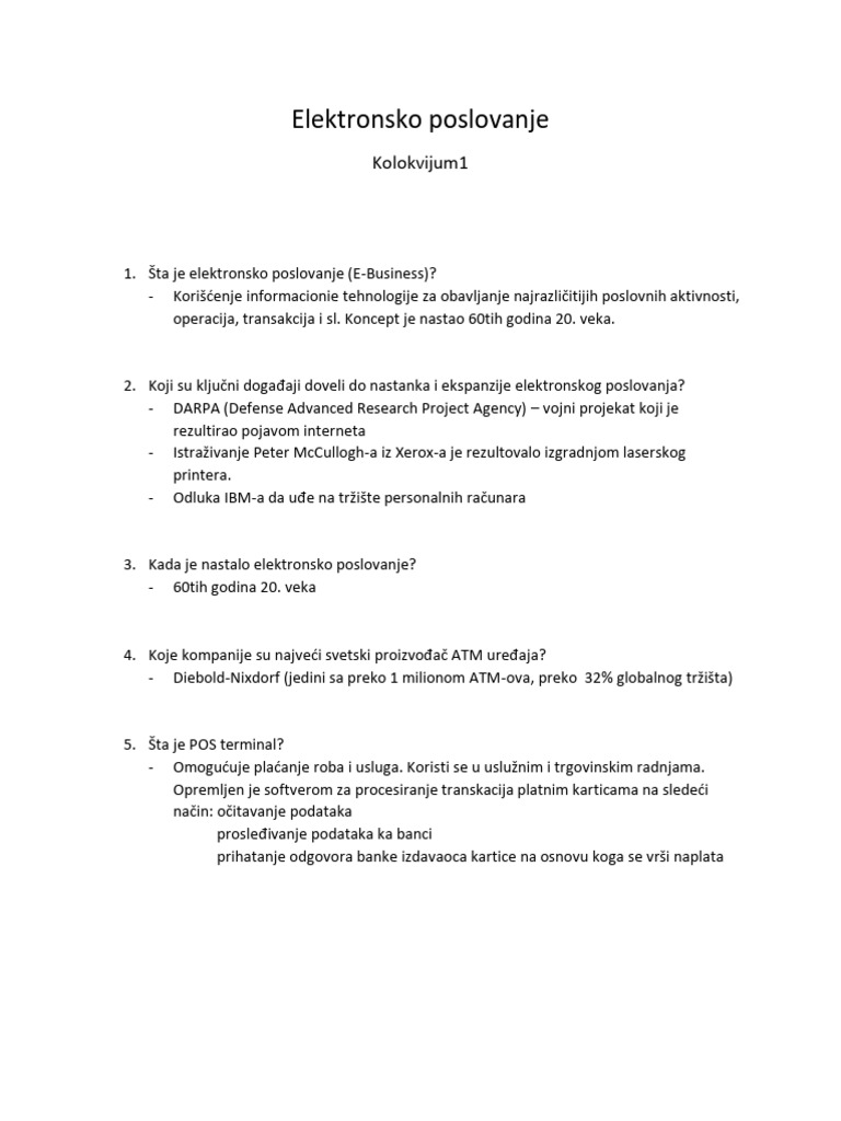Elektronsko Poslovanje Prviklk | PDF