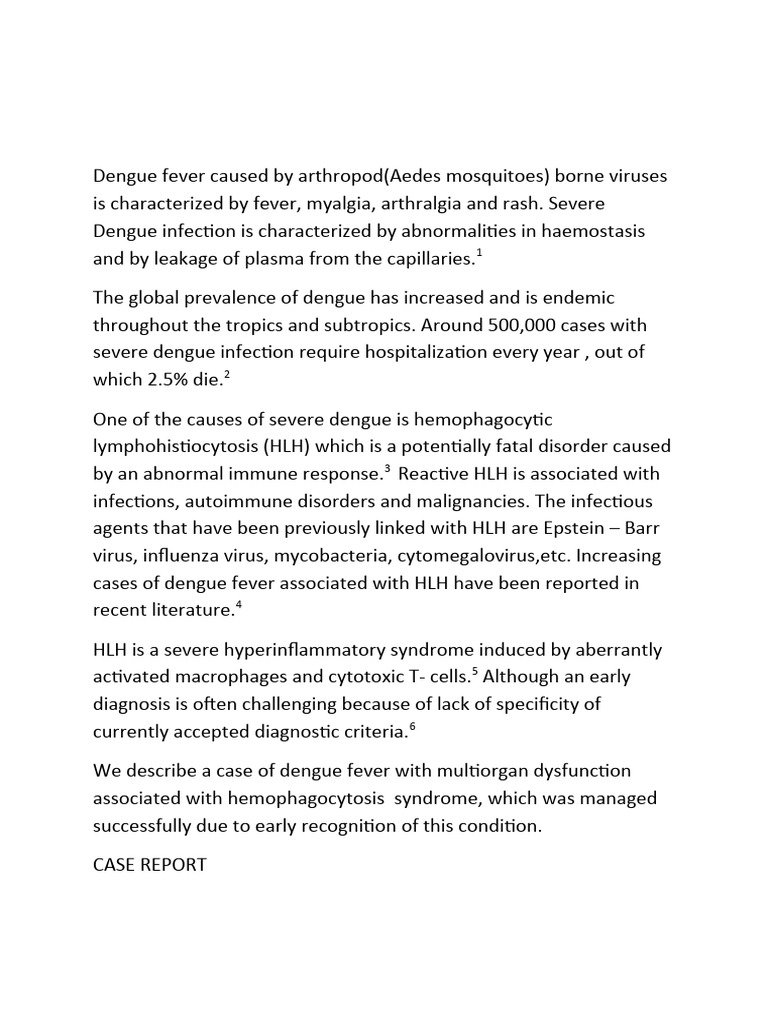 Dengue Fever Caused by Arthropod | PDF | Health Sciences | Epidemiology
