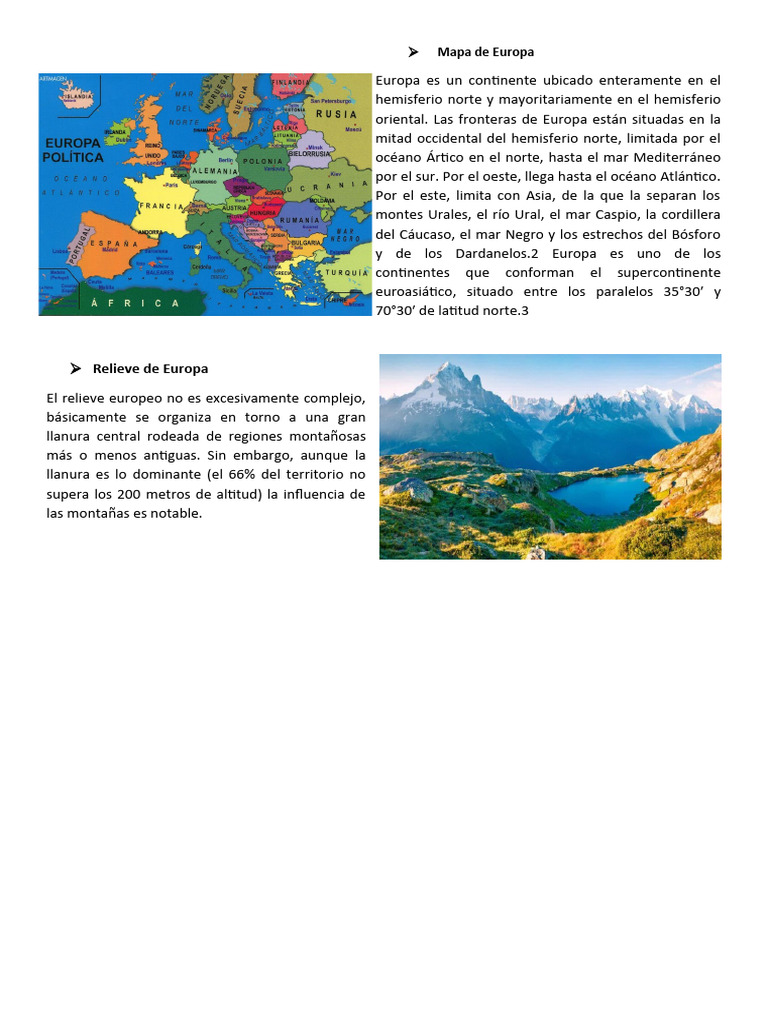 Mapa y Ríos Principales de Europa | PDF | Europa | Eurasia
