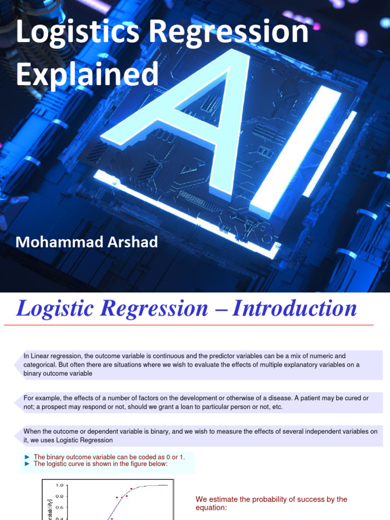 Logistic Regression Explained | PDF | Logistic Regression | Dependent And Independent Variables