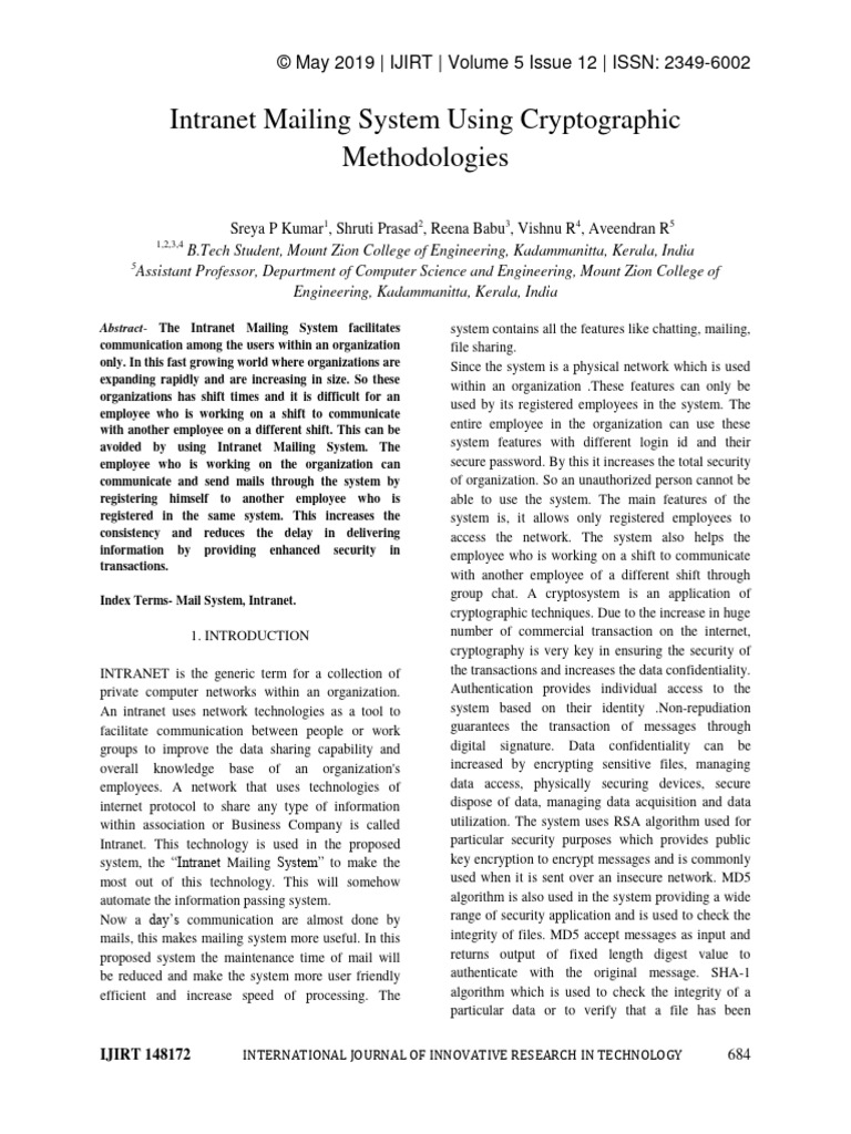 Ijirt148172 Paper | PDF | Cryptography | Encryption